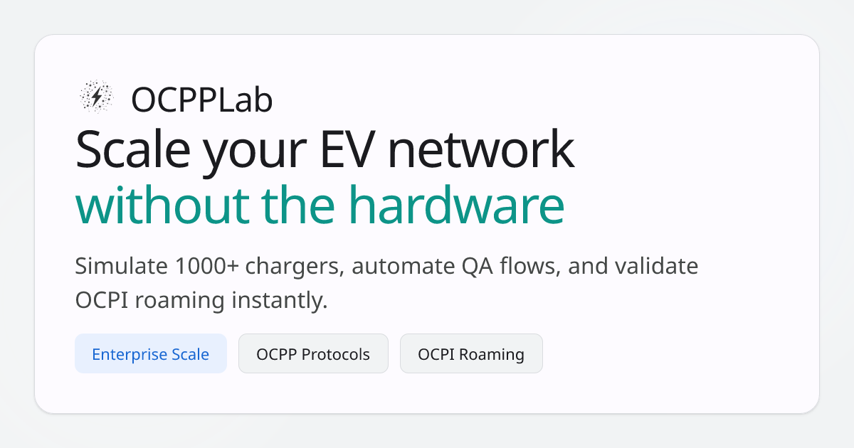 OCPP Simulator & OCPI Testing Platform | OCPPLab